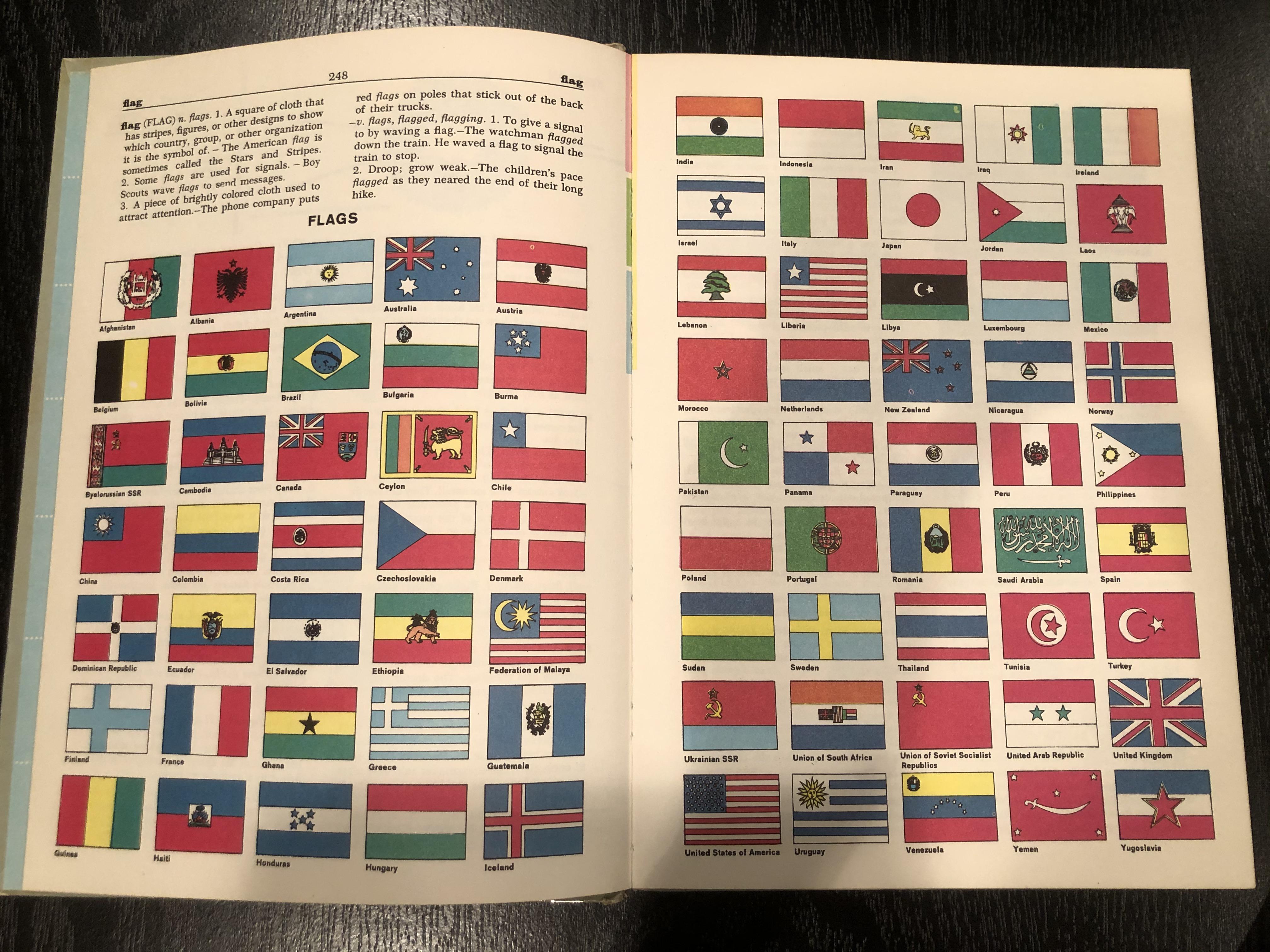 Old flags from a 1961 children’s illustrated dictionary | Scrolller