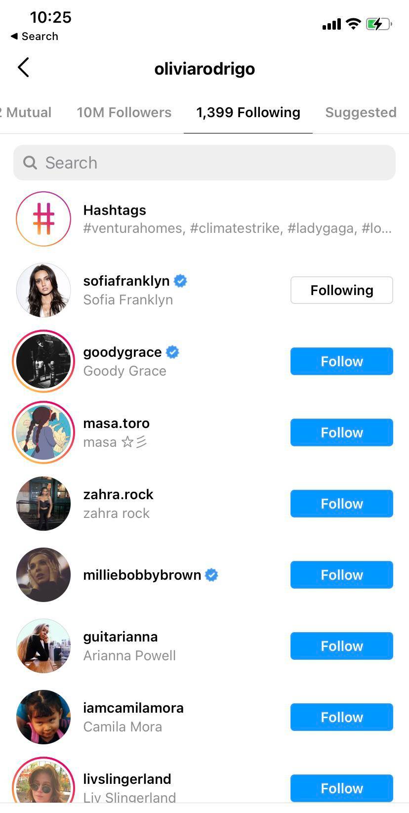 Olivia Rodrigo follows Sofia!! | Scrolller