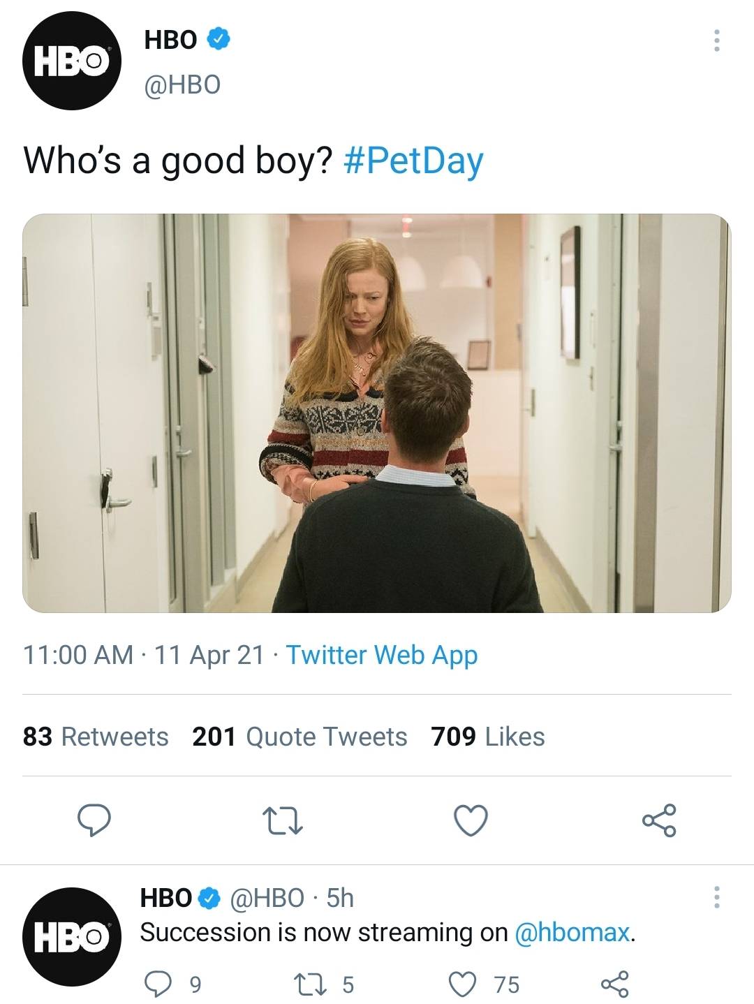 On official HBO Twitter account | Scrolller