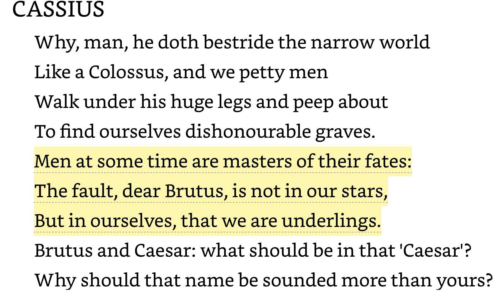 One of my favorite lines from the early part of Julius Caesar | Scrolller