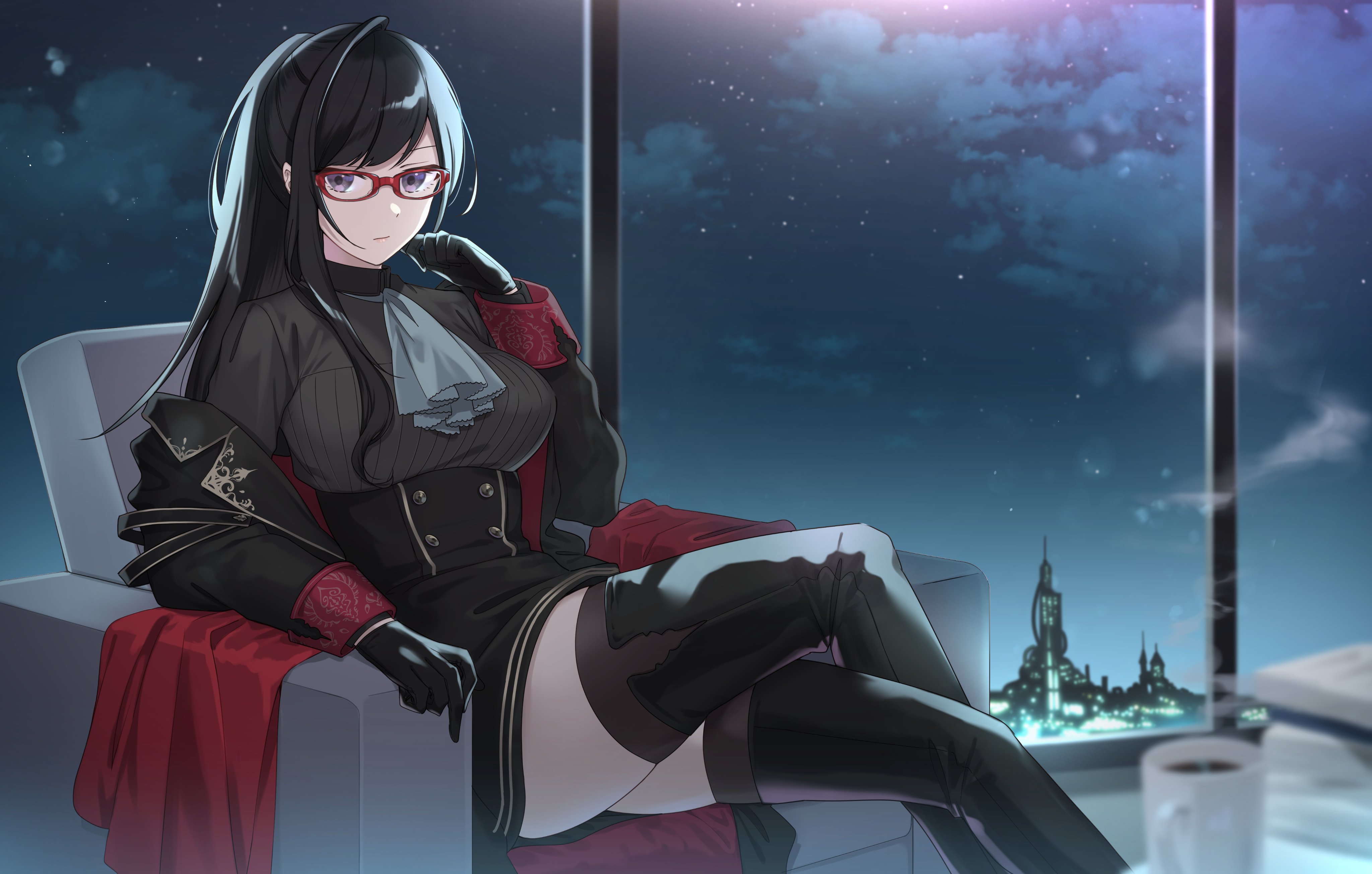 Onee-sama in black and red uniform [Original] | Scrolller