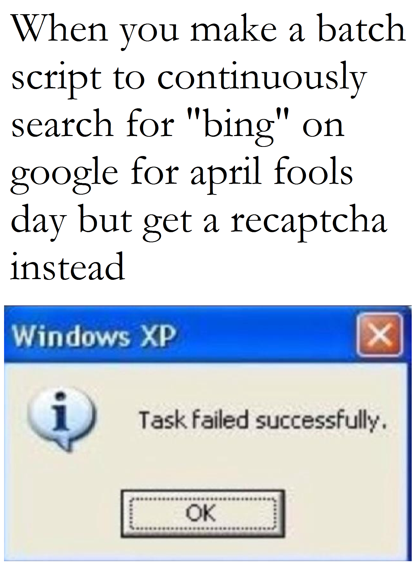 Or would it be "successfully failed"? | Scrolller