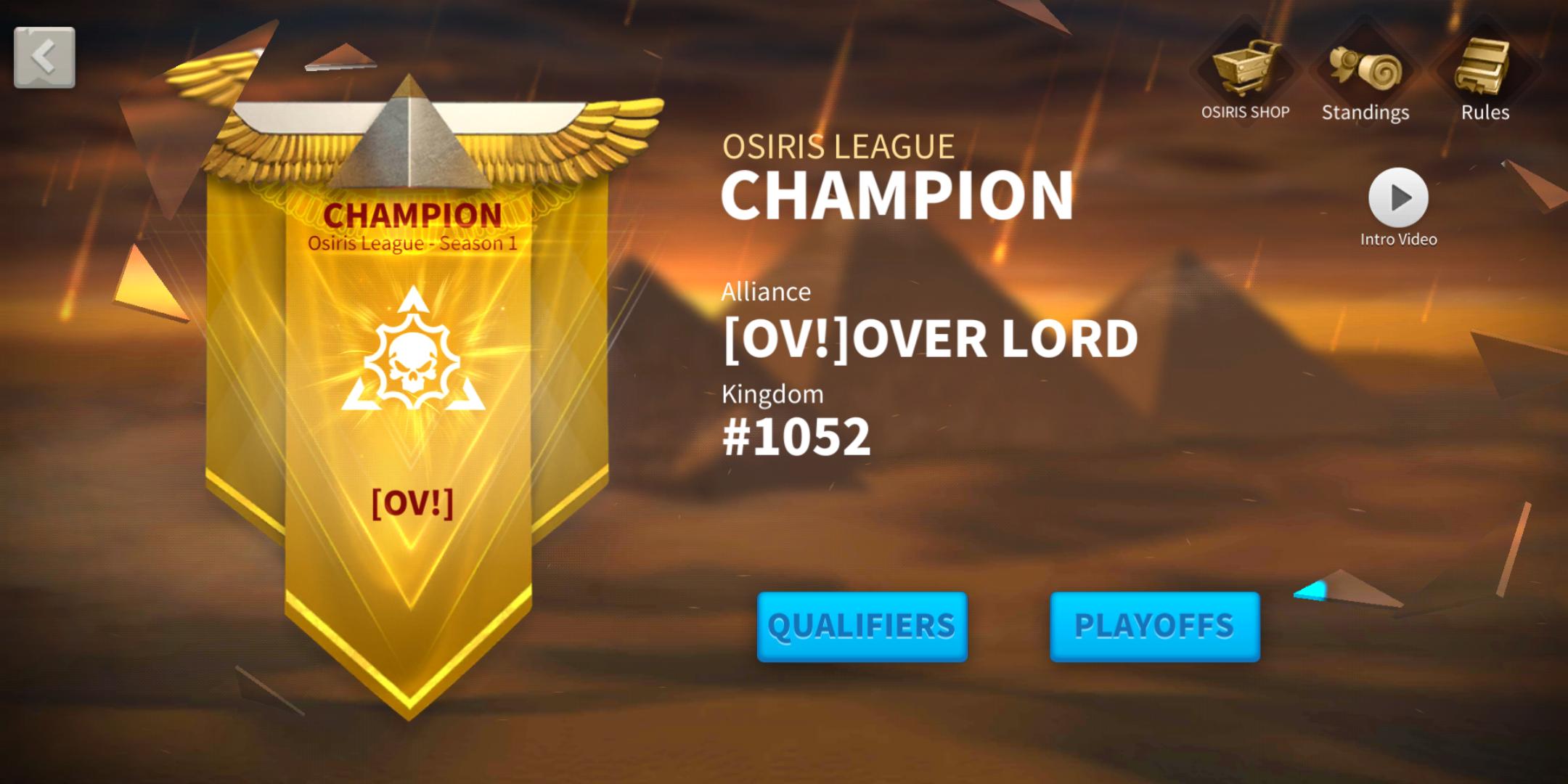 OVERLORD [OV!] from Kingdom 1052 are the first Osiris League Winners. | Scrolller