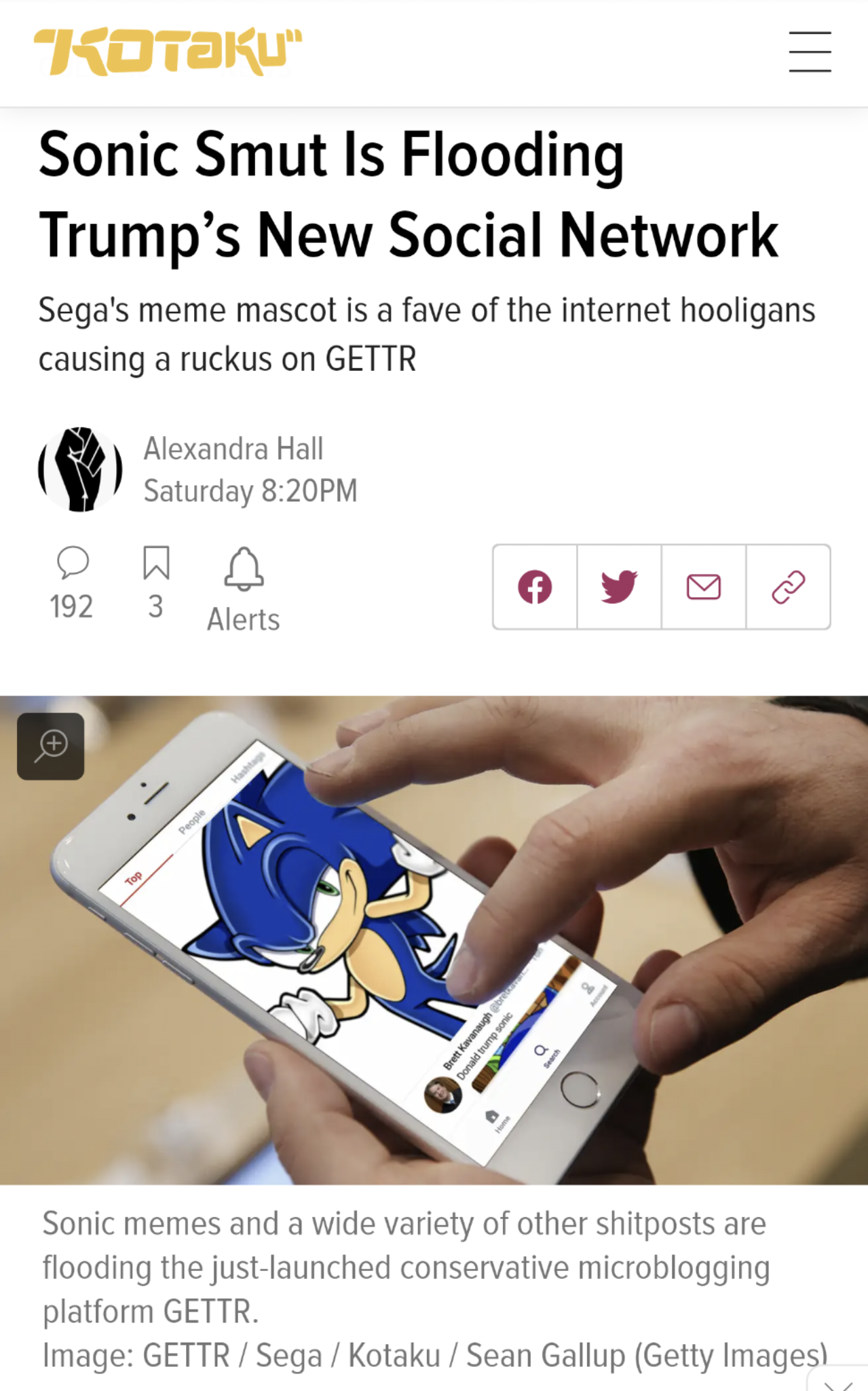 Owning the libs by looking at Sonic dick pics all day. | Scrolller