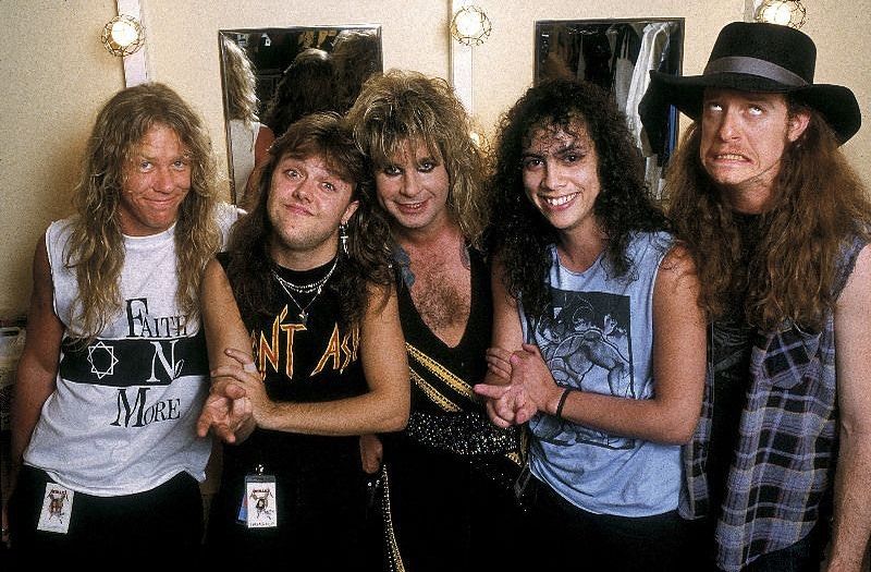 Ozzy with Metallica. Somehow, Kirk Hammett manages to look even more evil than The Prince of ...