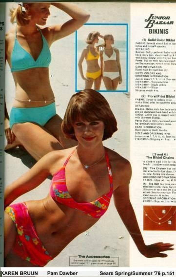 Pam Dawber, front model, modeling for the Sears Catalog of 1976 | Scrolller