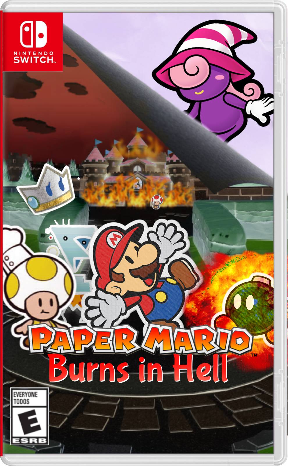 Paper Mario burns in hell | Scrolller