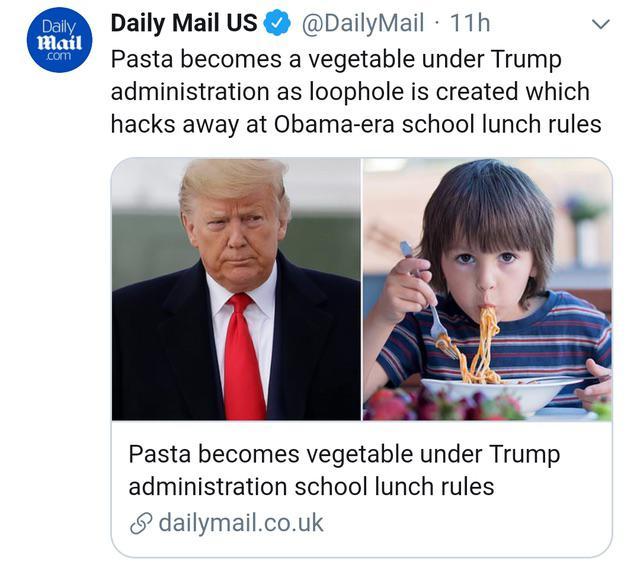 Pasta is a vegetable | Scrolller