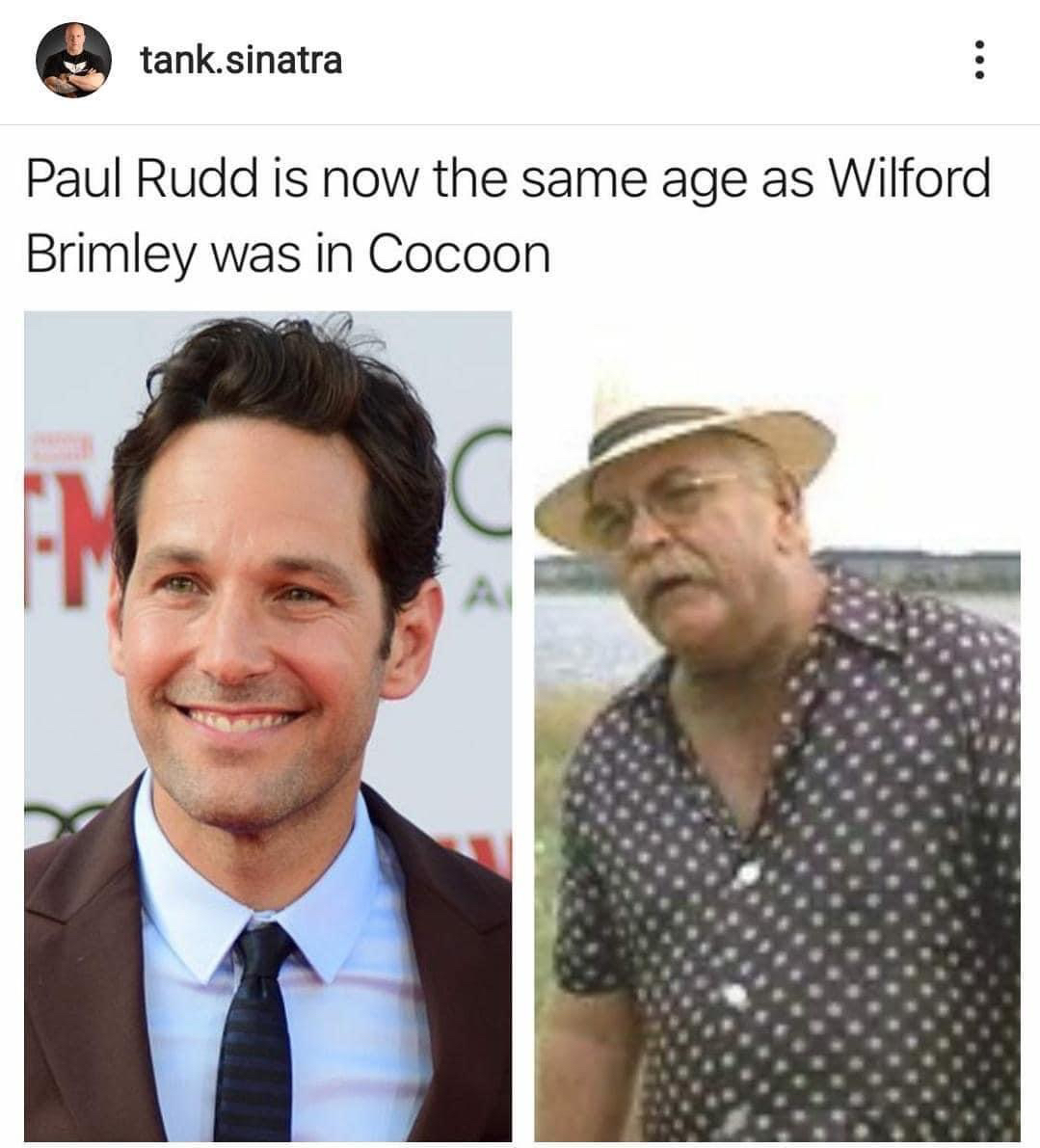 Paul Rudd is now the same age as Wilford Brimley was in Cocoon. | Scrolller
