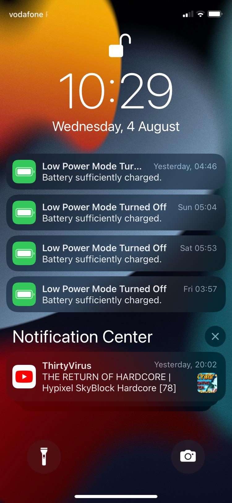 PB 4 funny bug: I cleared my Low Power Mode Turned Off notification and 4 others popped up (they ...