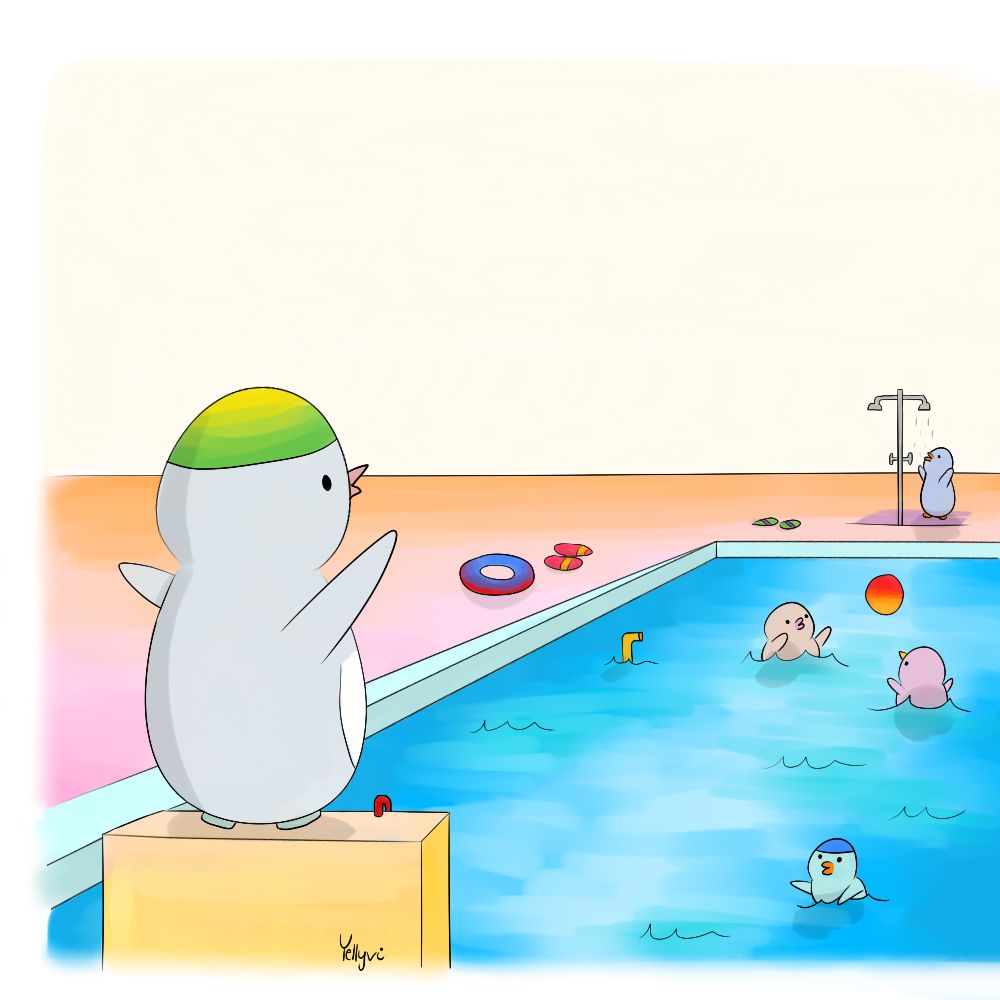 Pengu about to swim | Scrolller