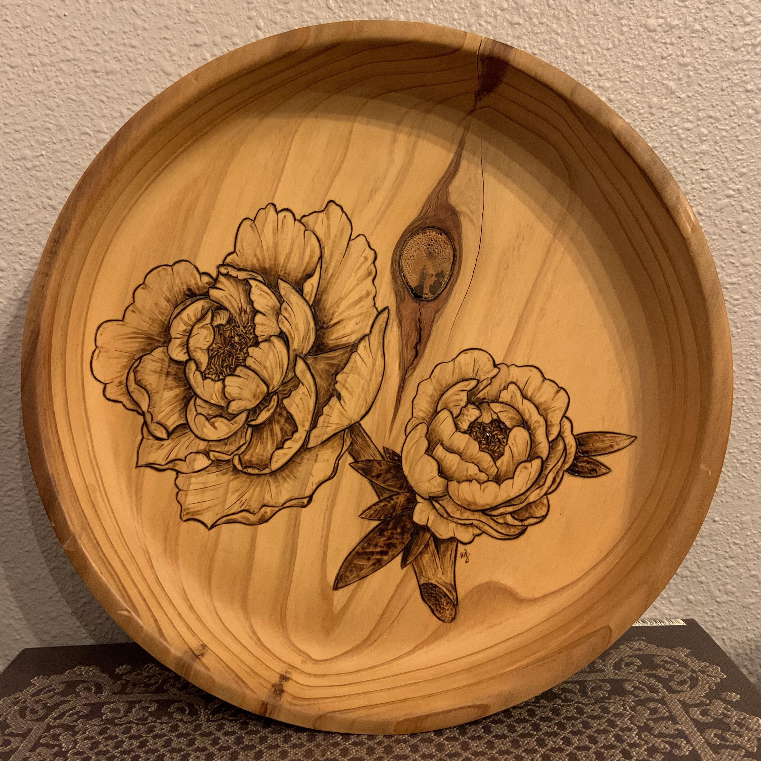 Peonies on redwood. | Scrolller