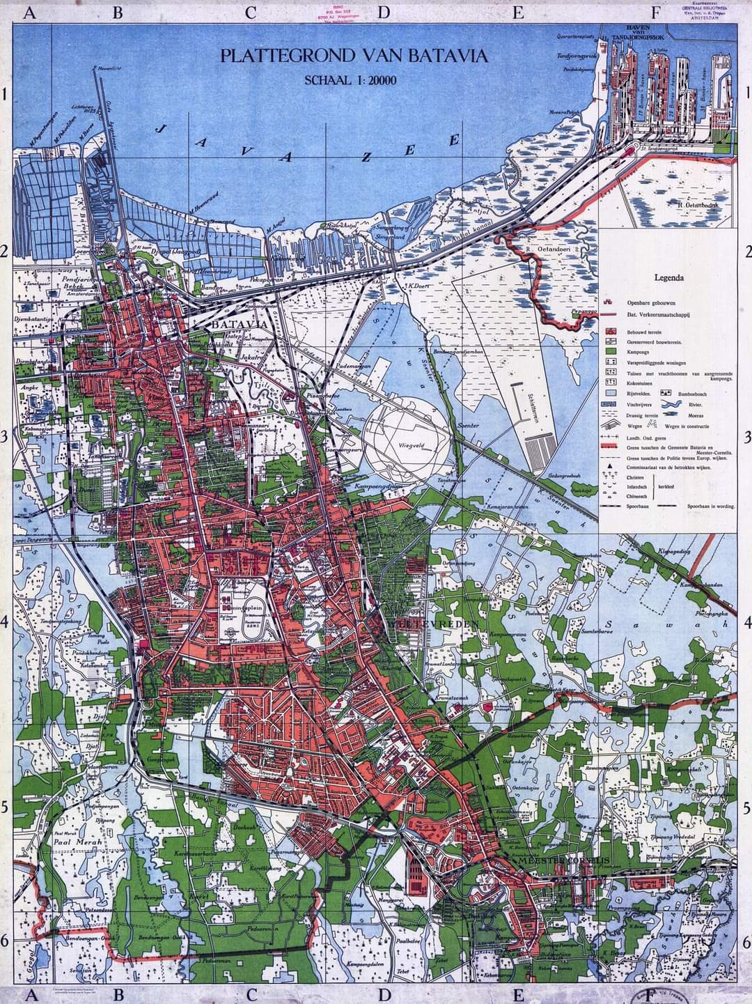 Peta Kota Batavia (Jakarta) c. 1930 | Scrolller