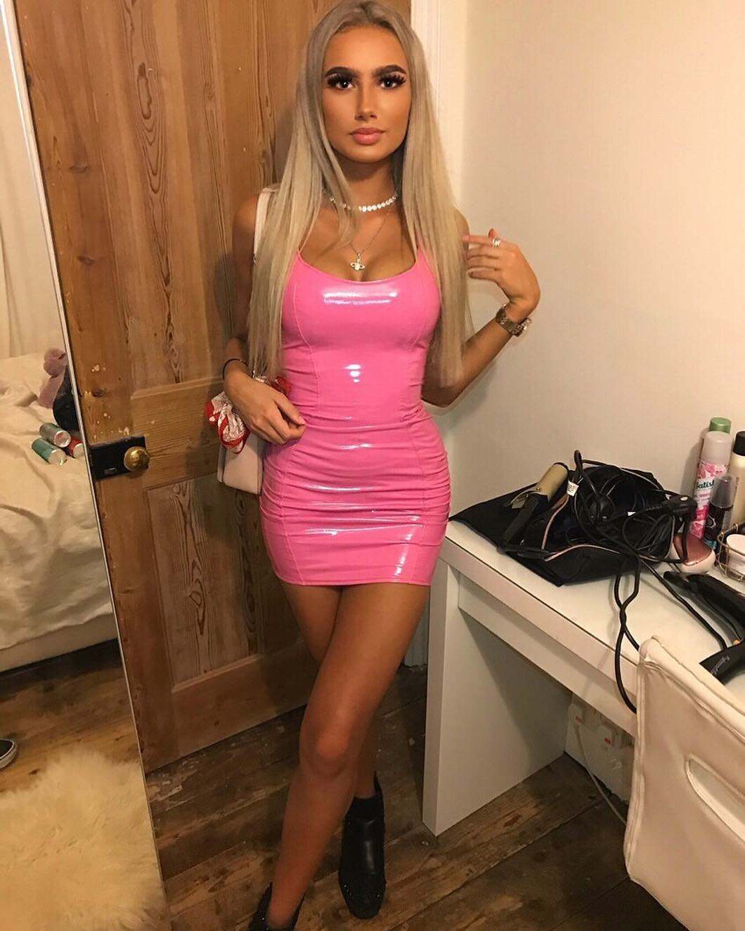 Pink PVC Dress | Scrolller