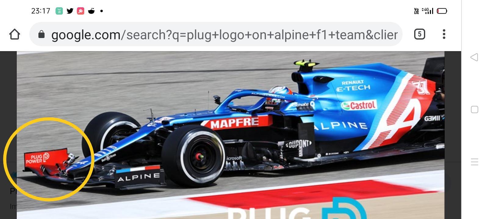 Plug's logo on Alpine's F1.. | Scrolller
