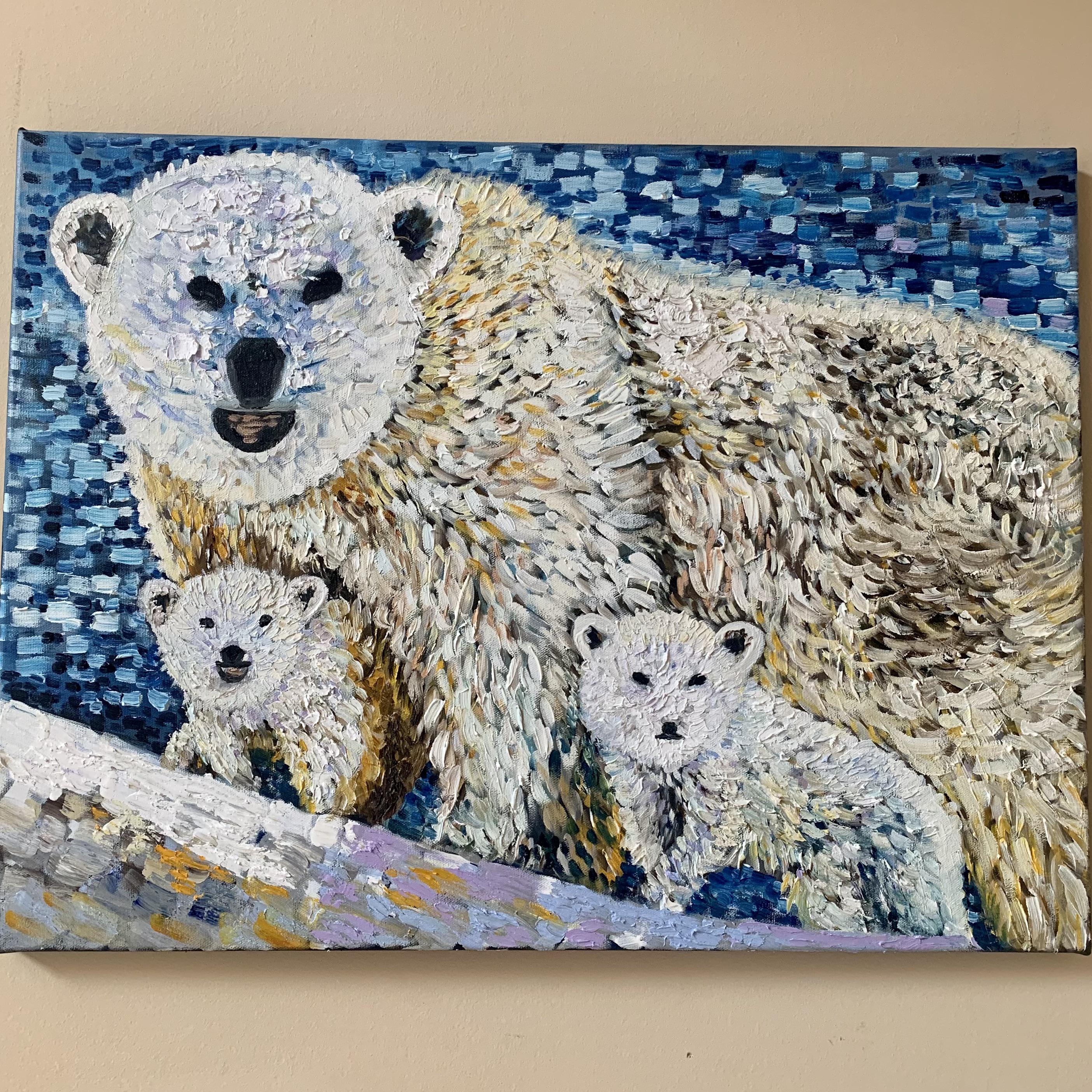 Polar Bears, Me, SalmaFineArt, oil colour, 24 x 18 inches, 2021 | Scrolller