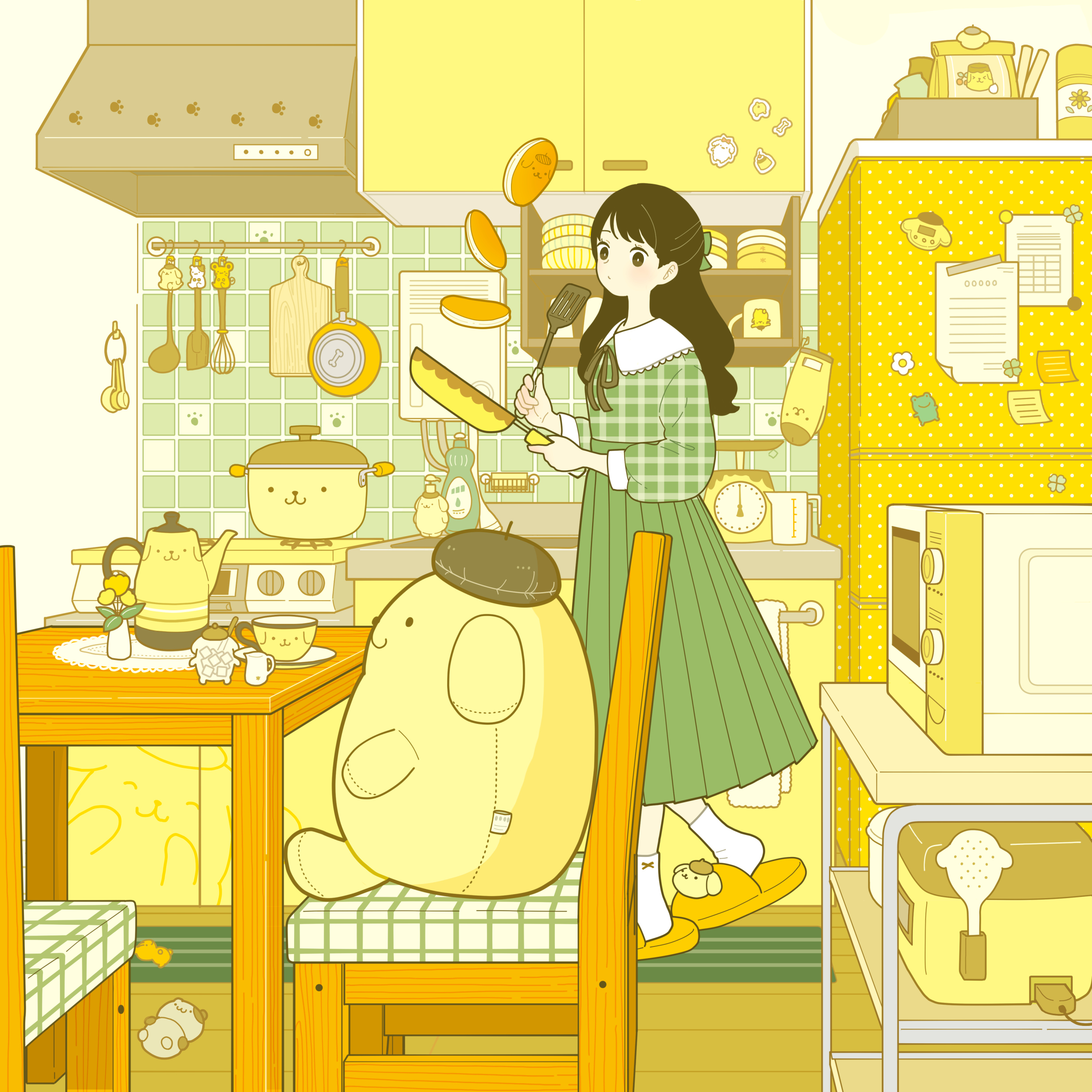 Pompompurin Kitchen • art by @4_4_mon | Scrolller