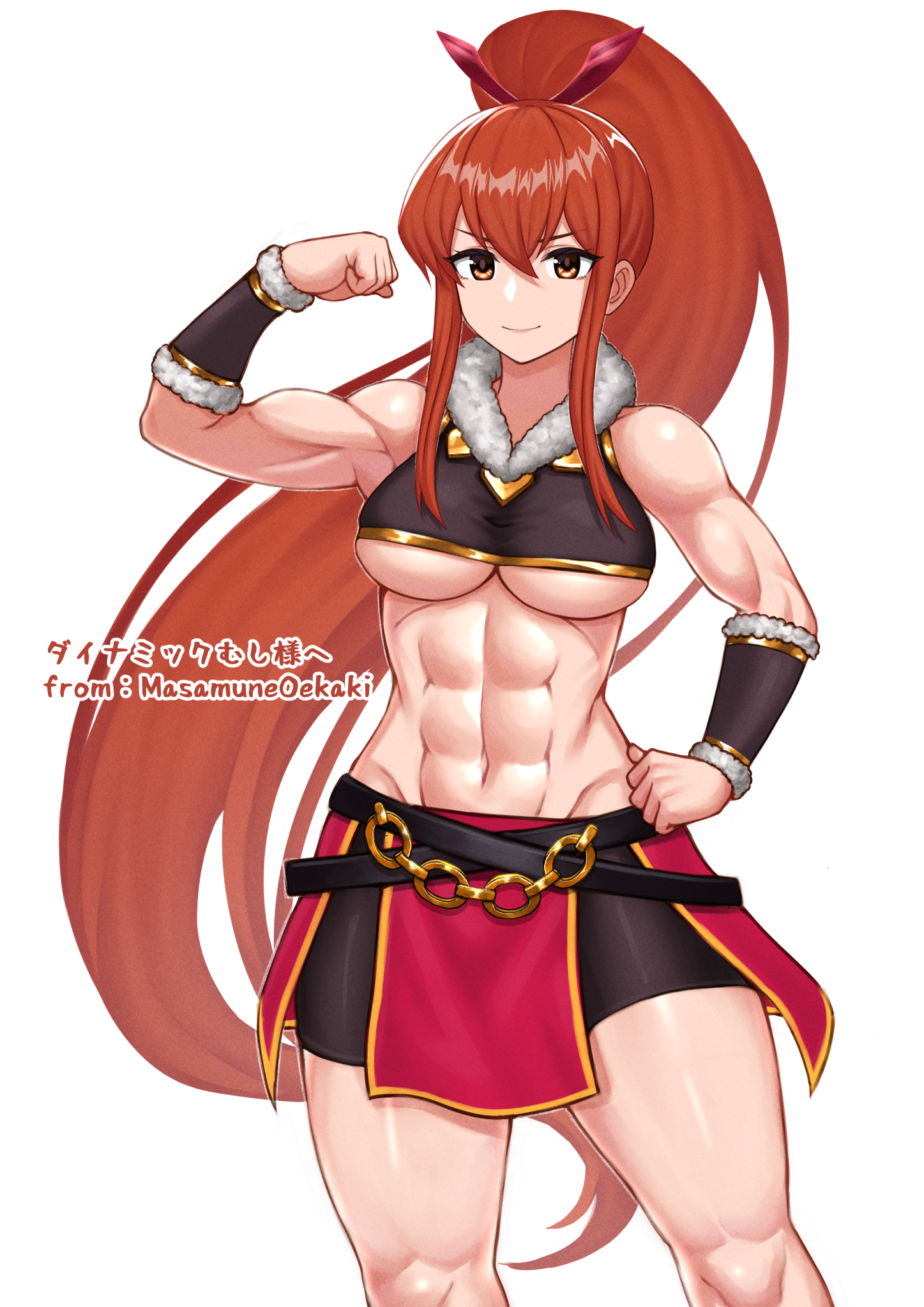 Ponytail Girl Flex (MasamuneOekaki) [Original] | Scrolller
