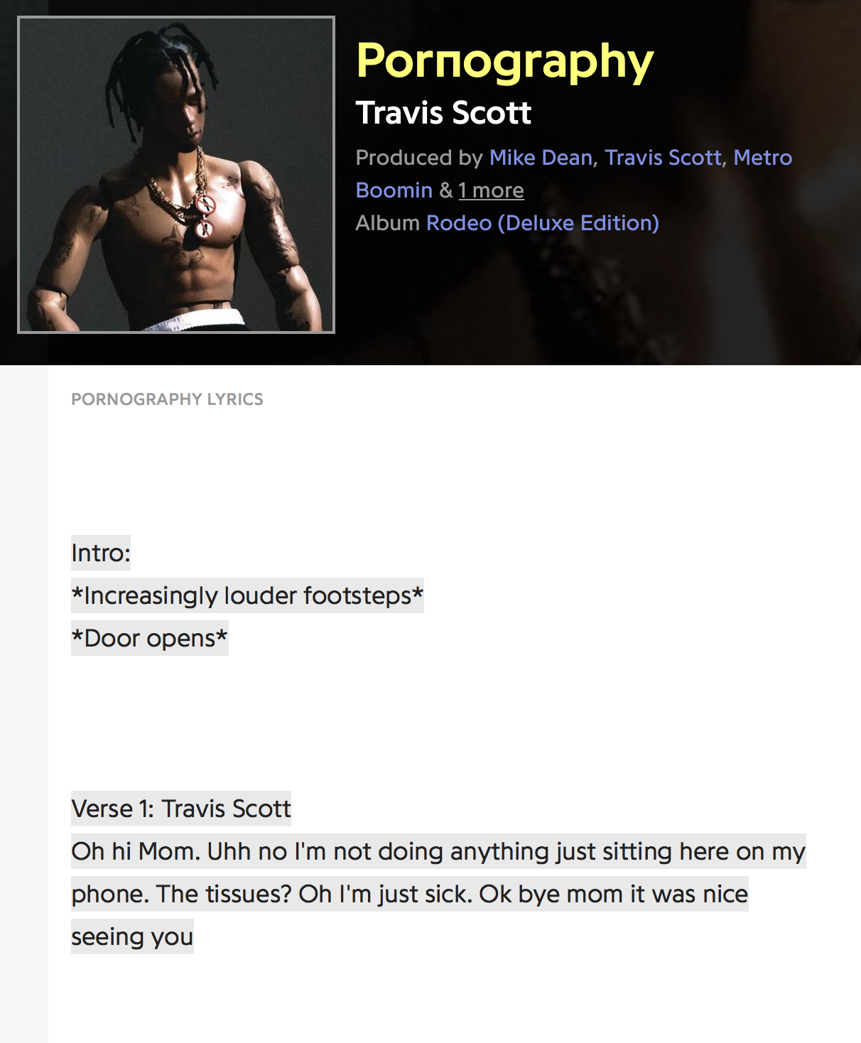 Pornography- Travis Scott | Scrolller