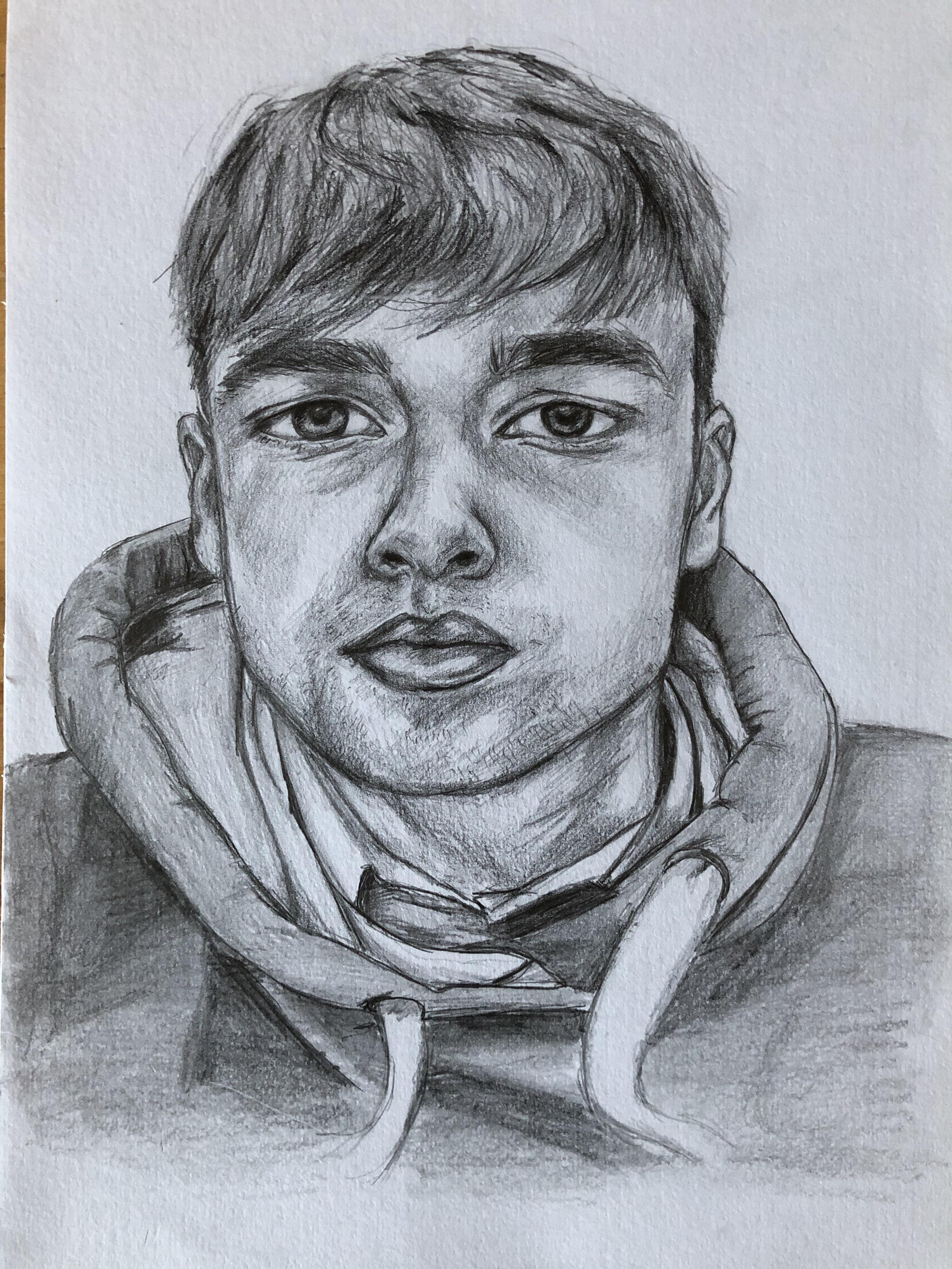 Portrait, Me, pencil, 2021 | Scrolller