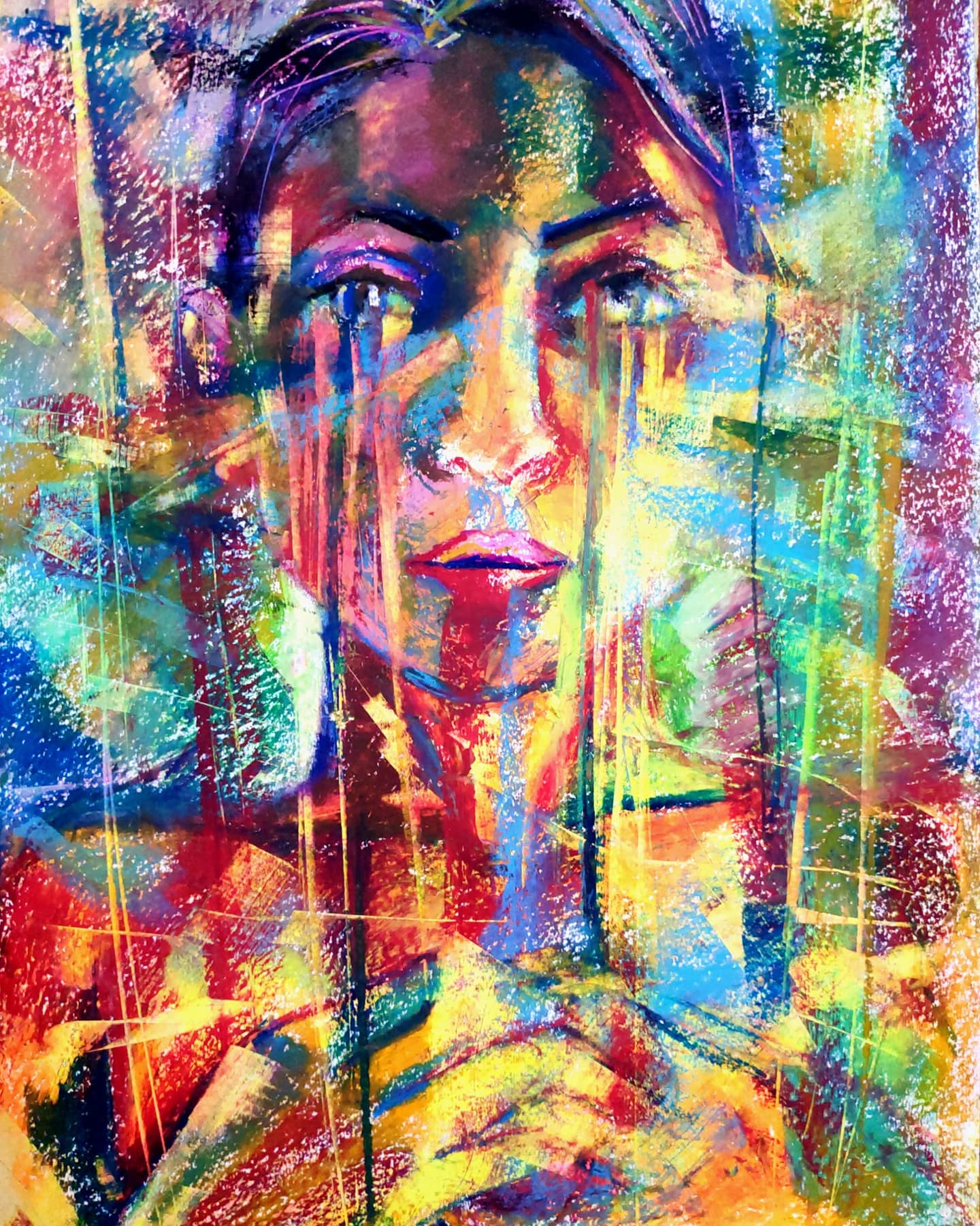 Portrait study in oil pastels | Scrolller