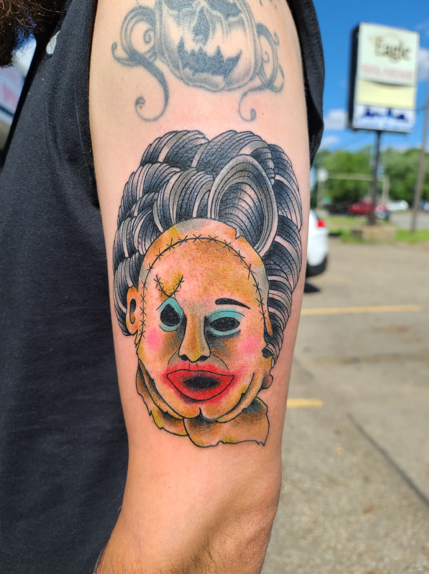 Pretty Lady Leatherface done by Adam Garnek at Bound For Glory Ink in Canton, Ohio. | Scrolller