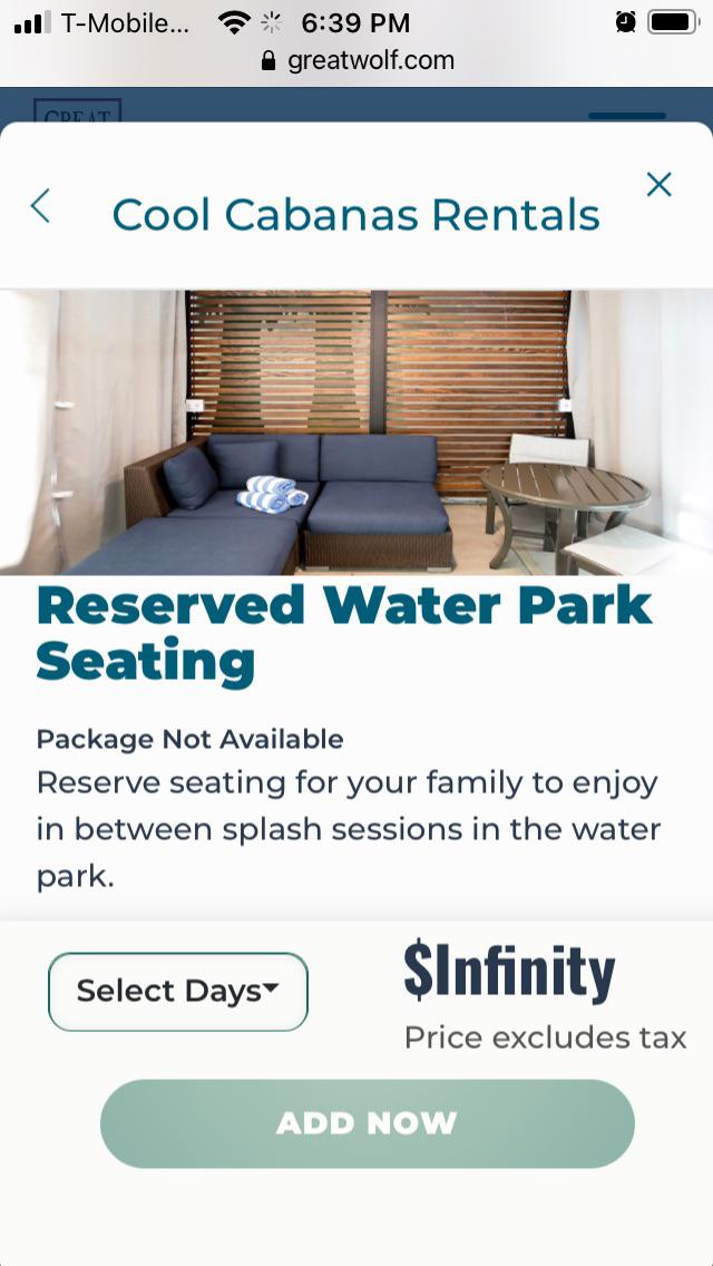 Price of a cabana is $infinity 😜 | Scrolller