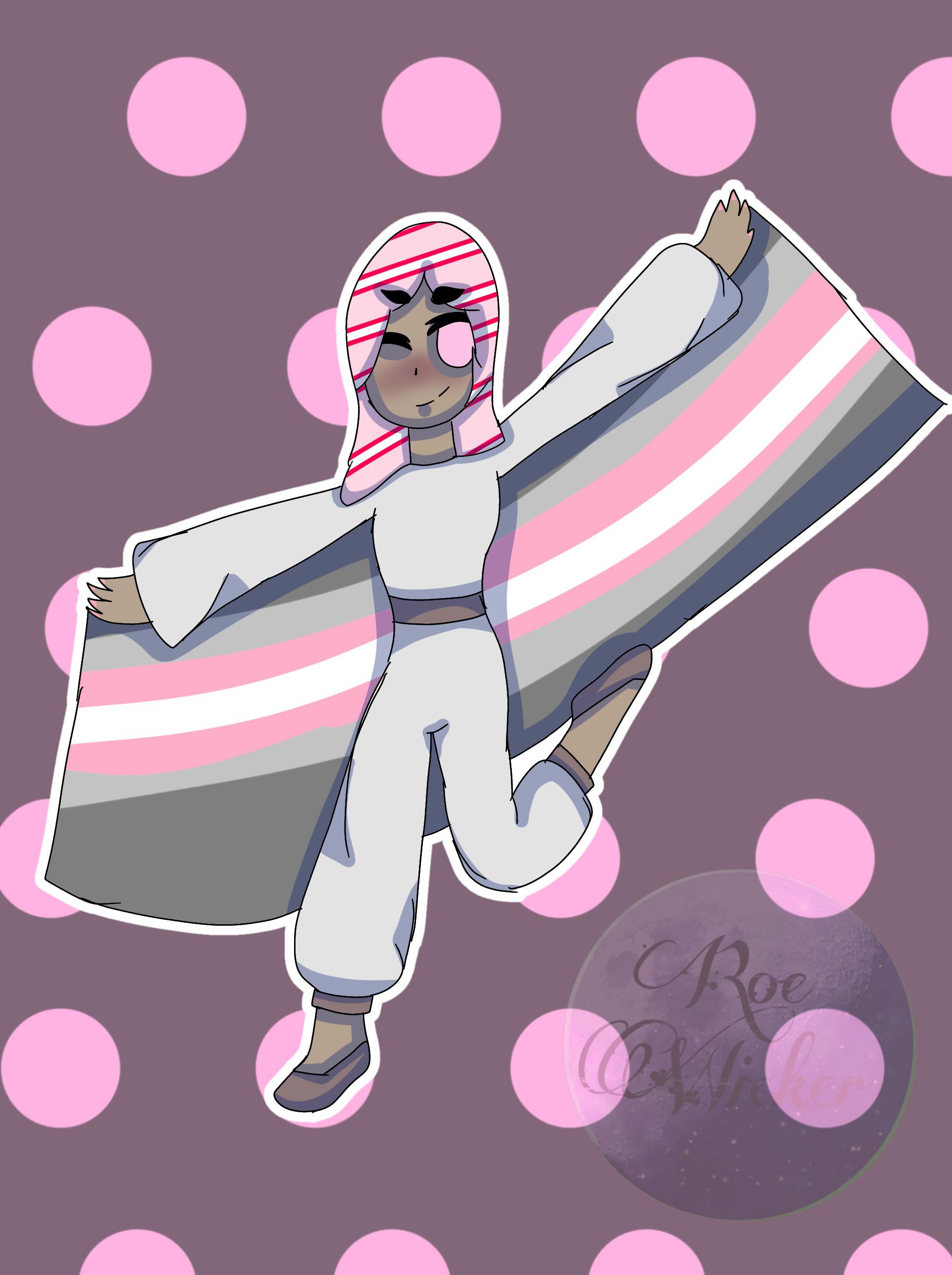 Pride flags as people, Demigirl is done! Hope you like it :) | Scrolller