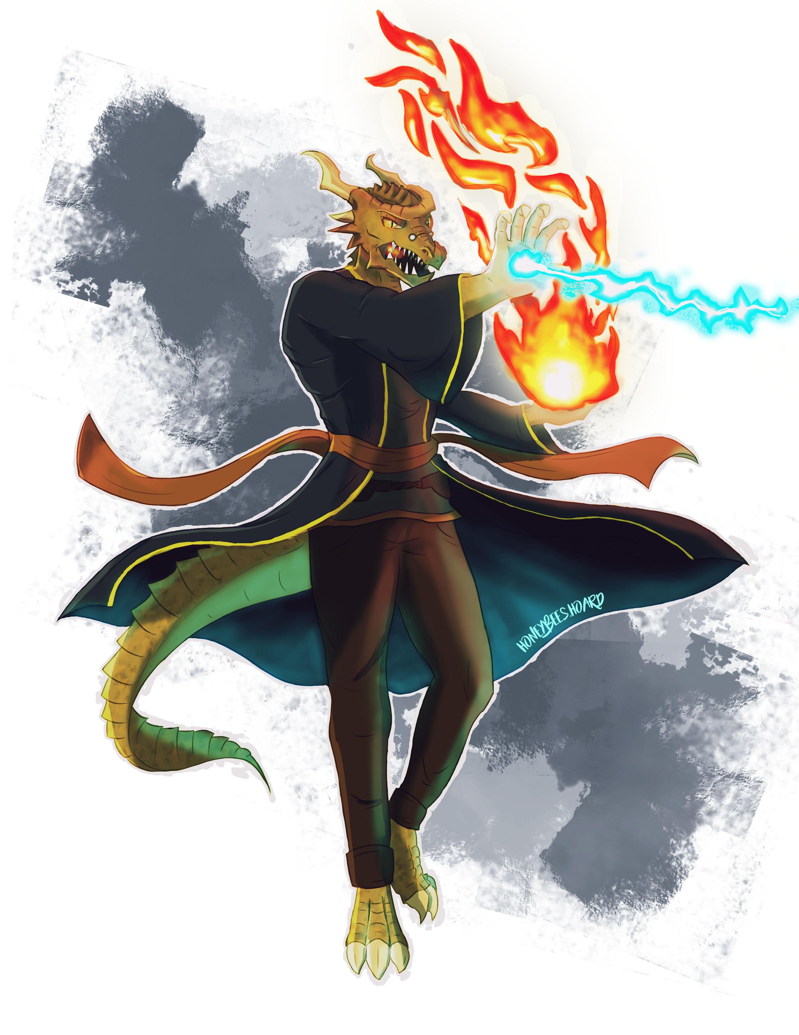 Professor Dreg, Dragonborn Sorcerer | Scrolller