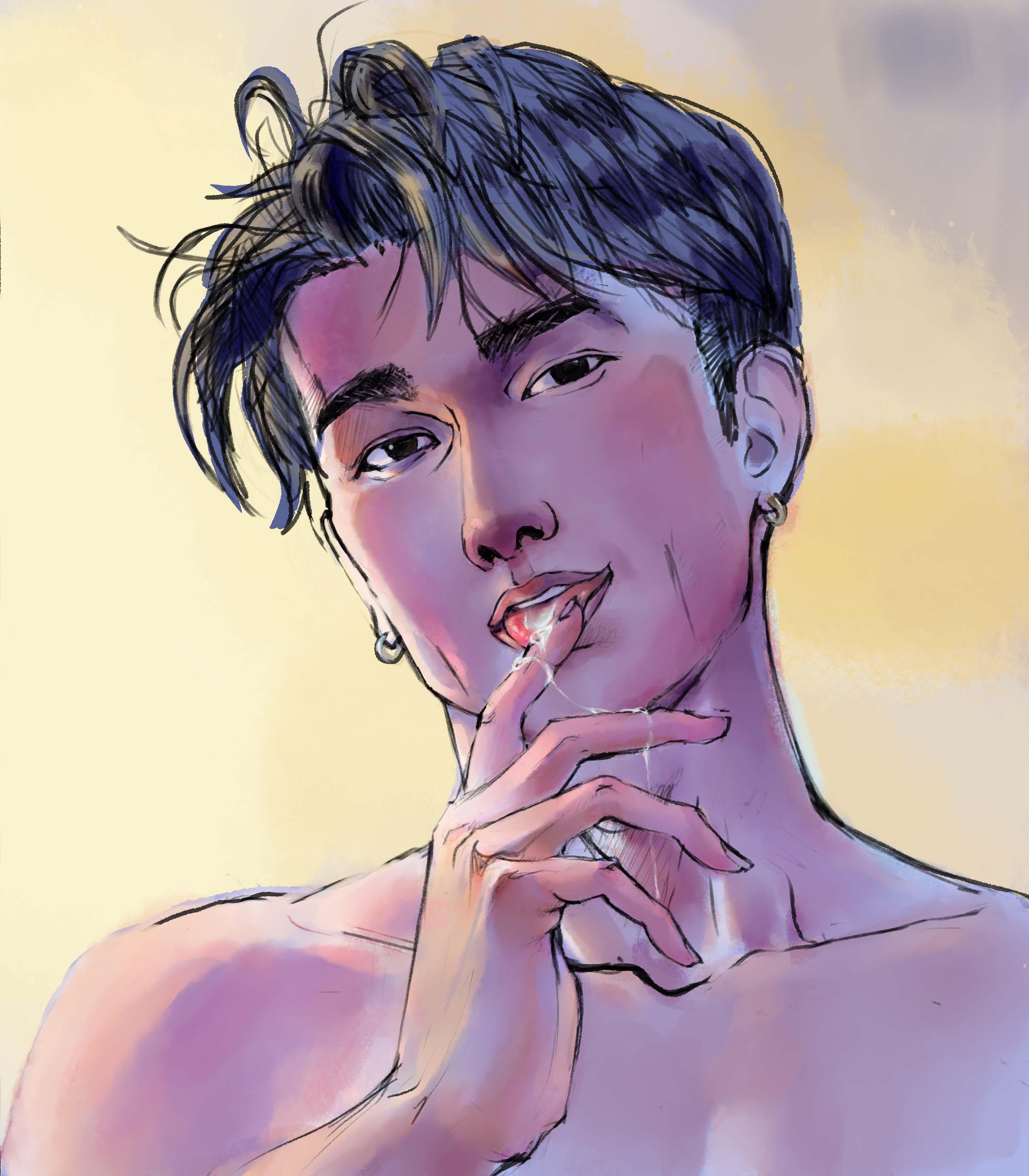 Progress on my m3wg_lf Webtoon. Will I finally finish my first erotic comic?🤪 the suspense ...