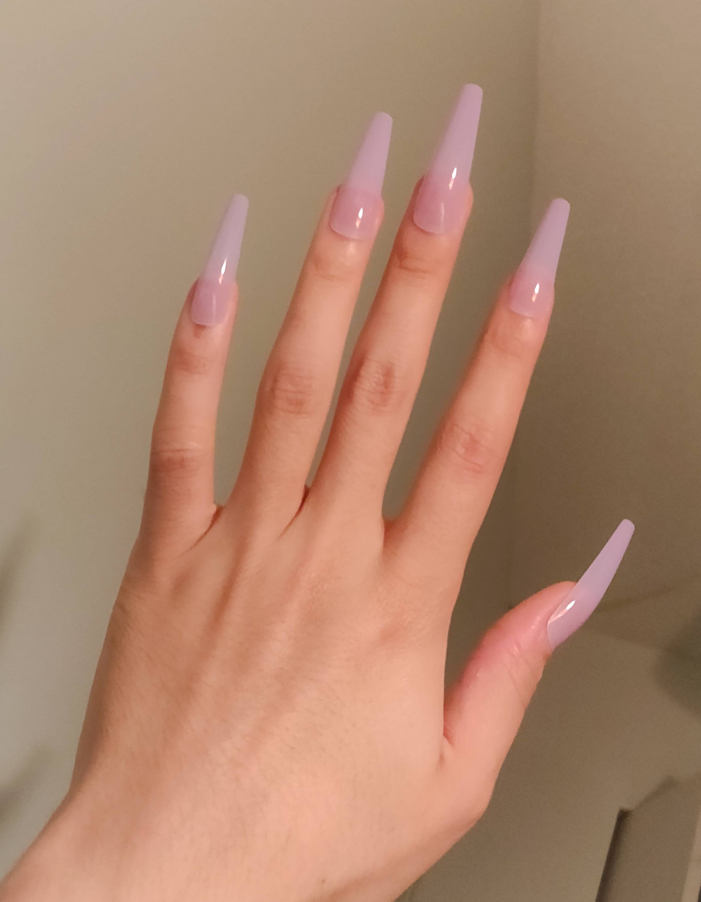 Purple translucent nails | Scrolller