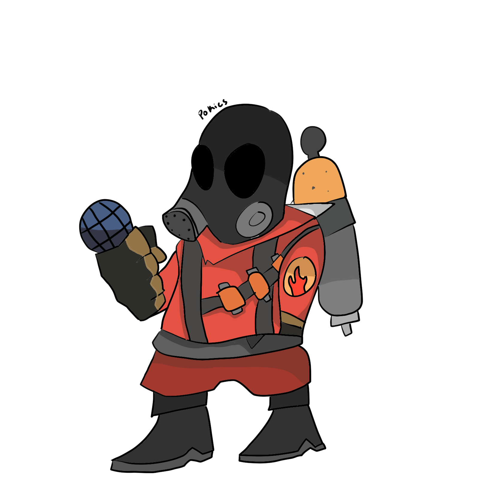 Pyro from Tf2, but like in FNF style | Scrolller