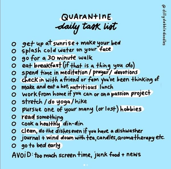 Quarantine Daily Task List | Scrolller