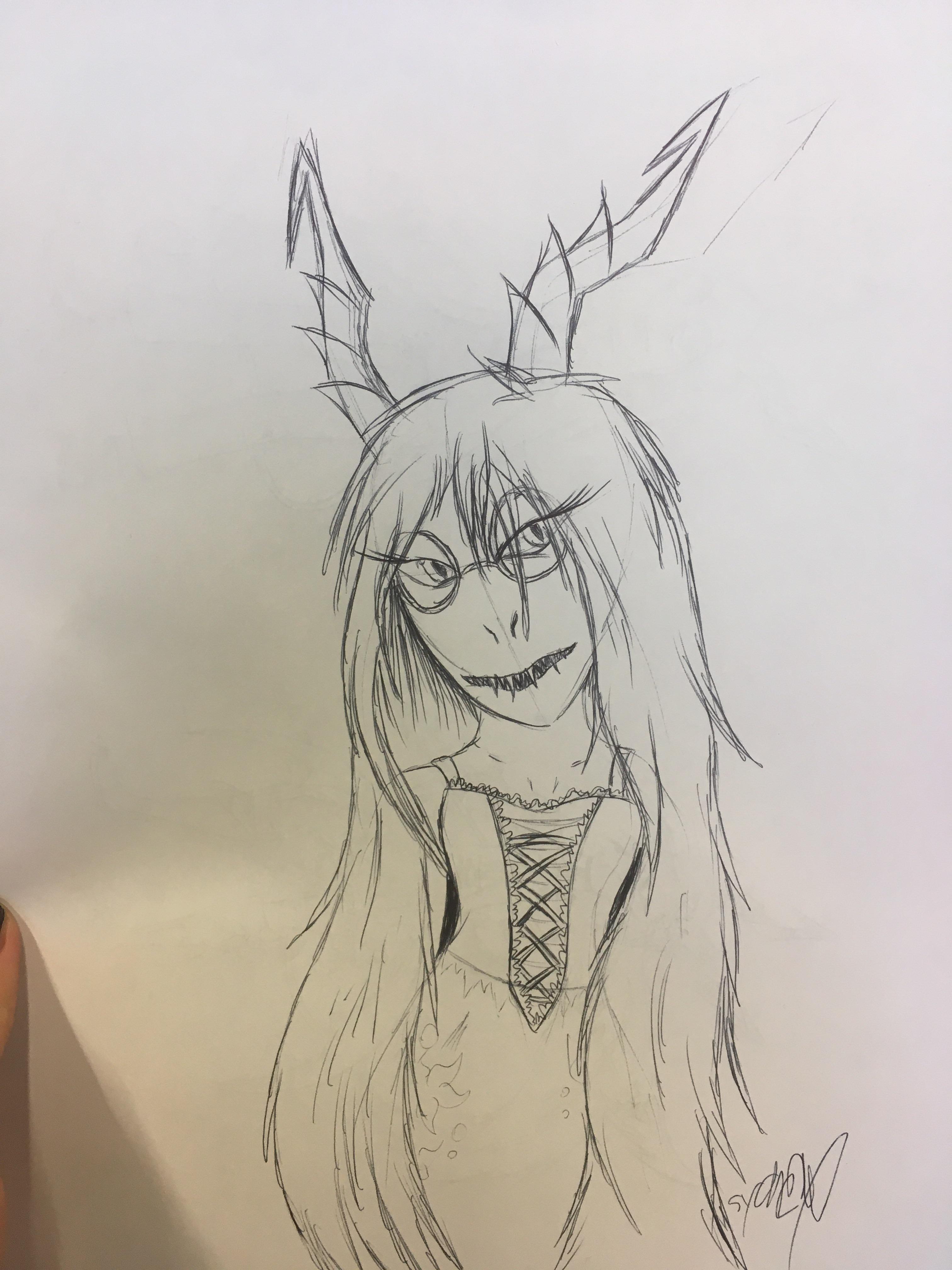 Quick doodle wendigo girl without mask | Scrolller