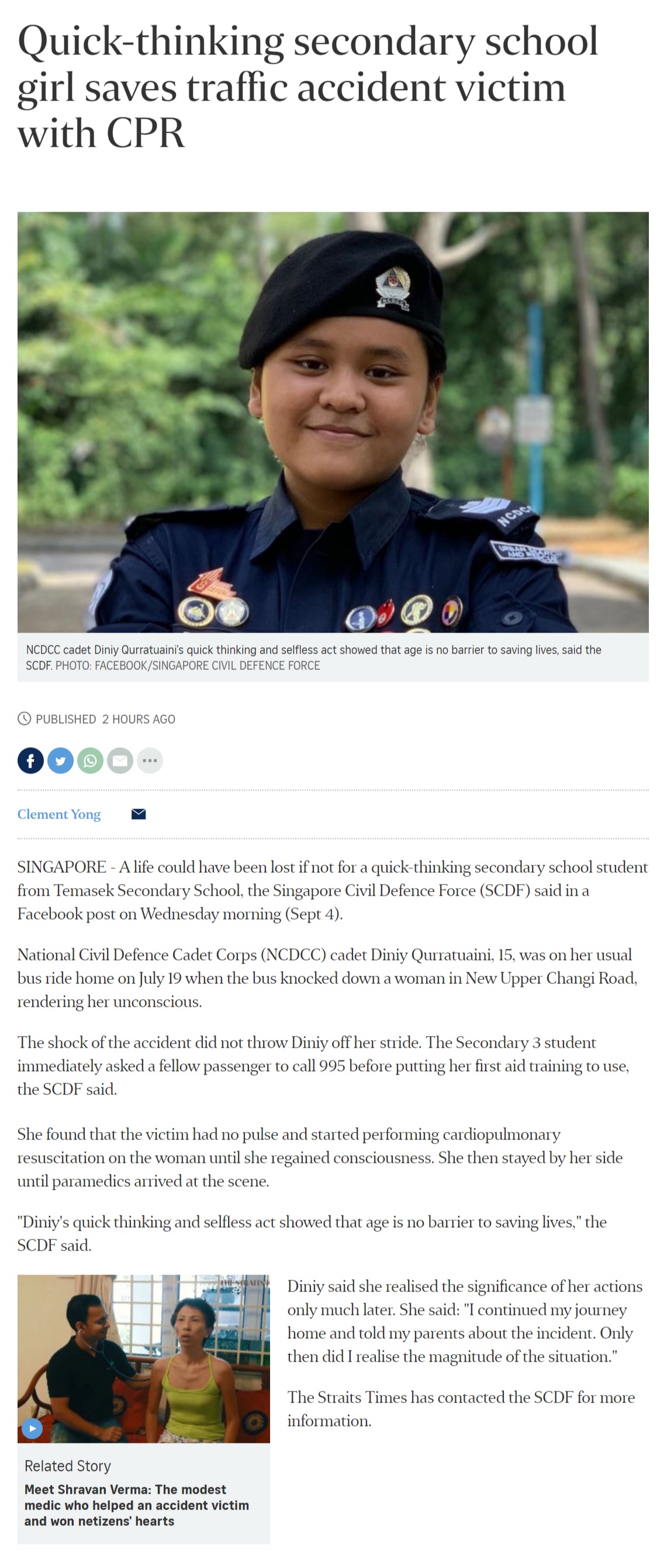 Quick-Thinking Secondary School Girl Saves Traffic Accident Victim With CPR | Scrolller