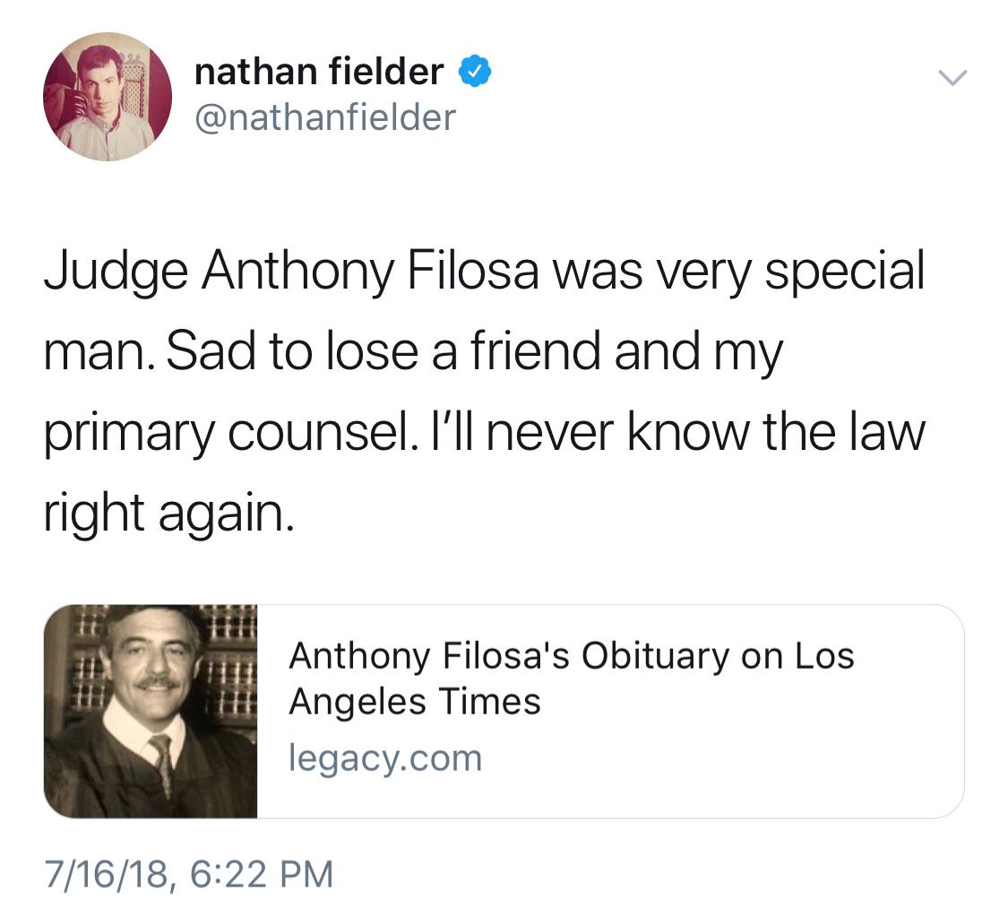 R.I.P. Judge Anthony Filosa | Scrolller