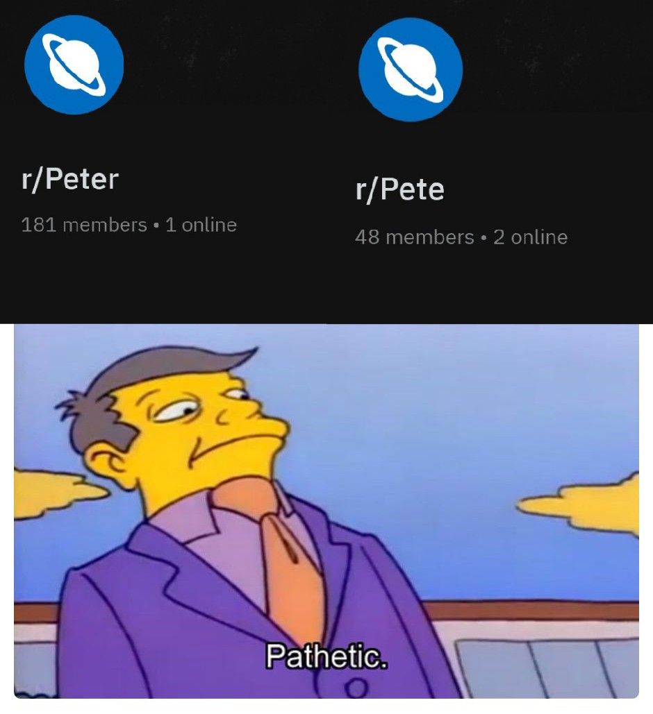 r/pete vs r/peter | Scrolller