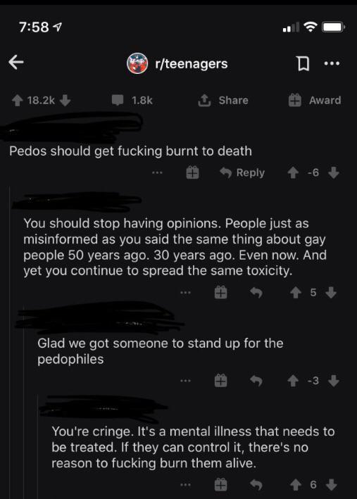r/teenagers supporting pedophilia | Scrolller