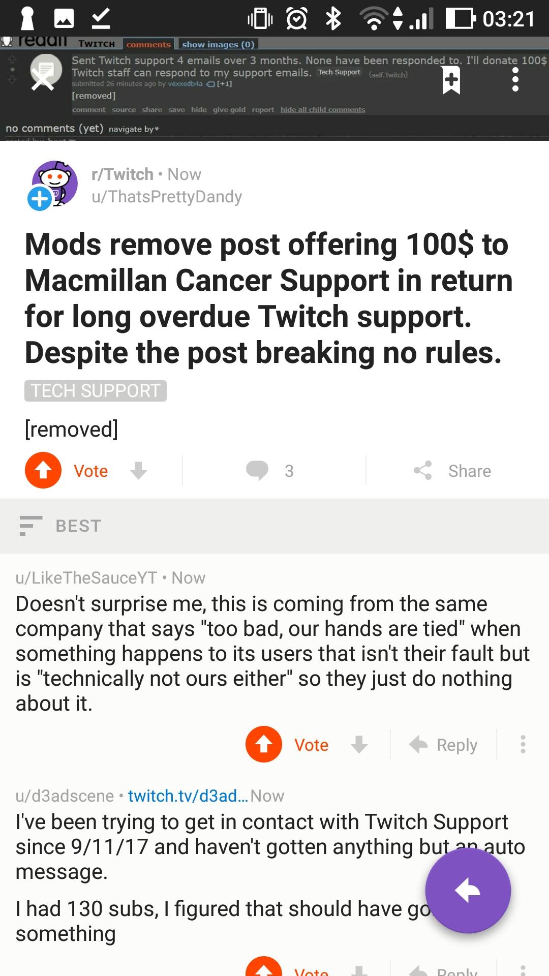 R/Twitch mod removes post offering 100$ to Macmillan Cancer Support ... R/Twitch mod removes post offering 100$ to Macmillan Cancer Support ...