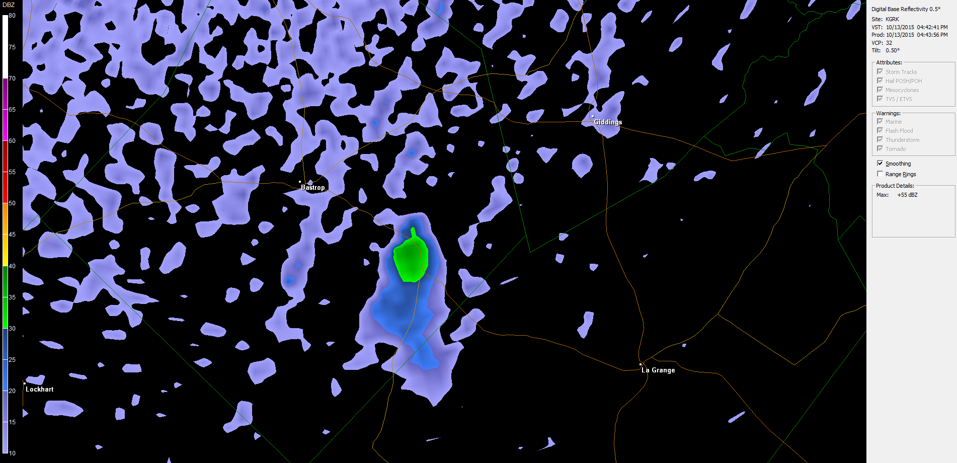 Radar screenshot of the Luecke fire. | Scrolller