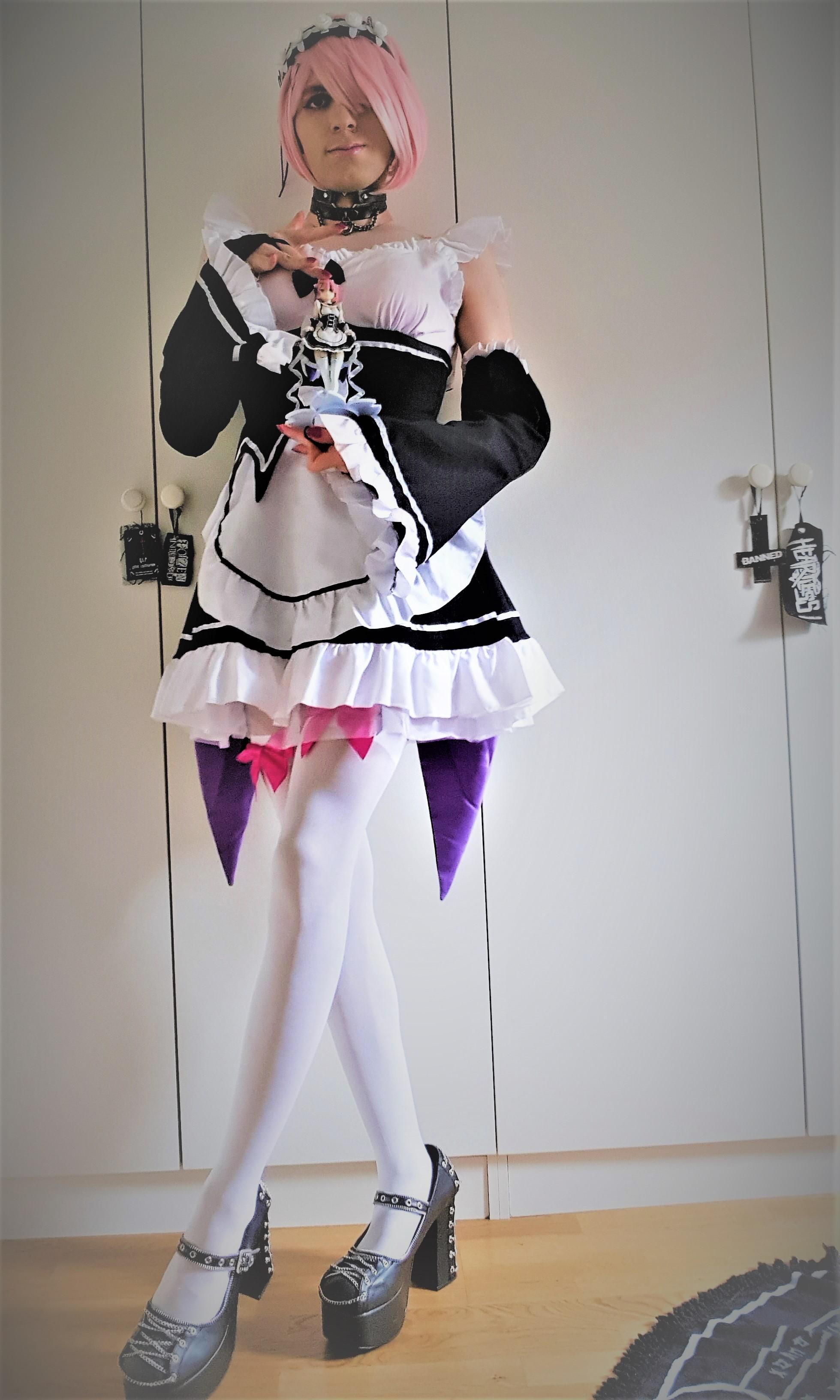 Ram(cosplay) holding Ram(figure) | Scrolller