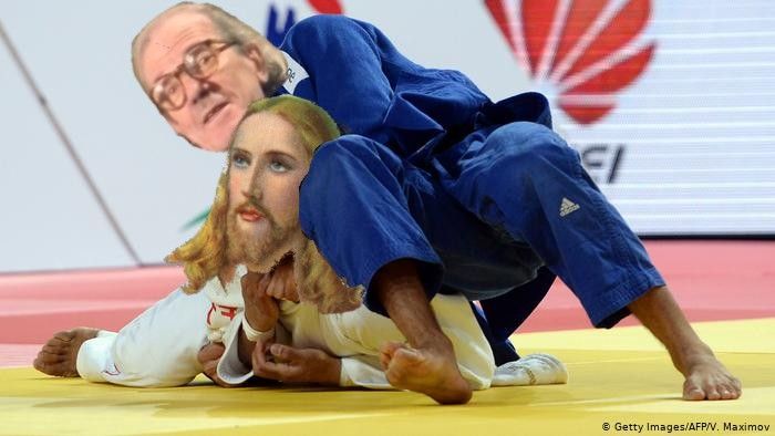Rare picture of a postmodern neomarxist attacking Judo-Christian values,1980 (Colourised 2021 ...