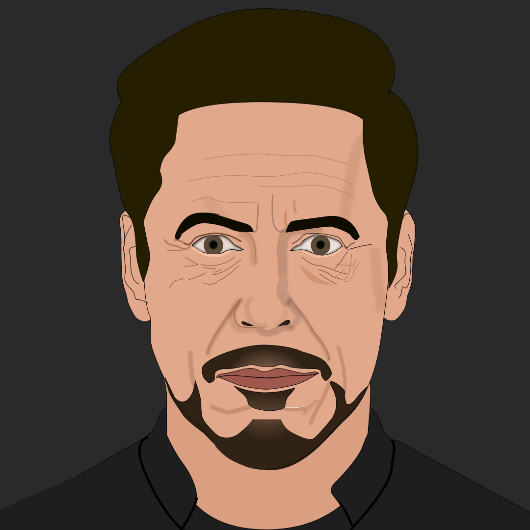 RDJ as tony stark my first portrait | Scrolller