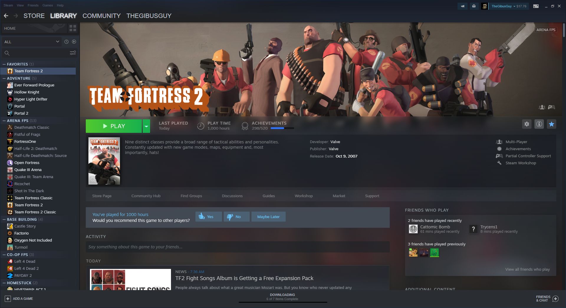 Reached My Thousandth Hour of Team Fortress 2 | Scrolller