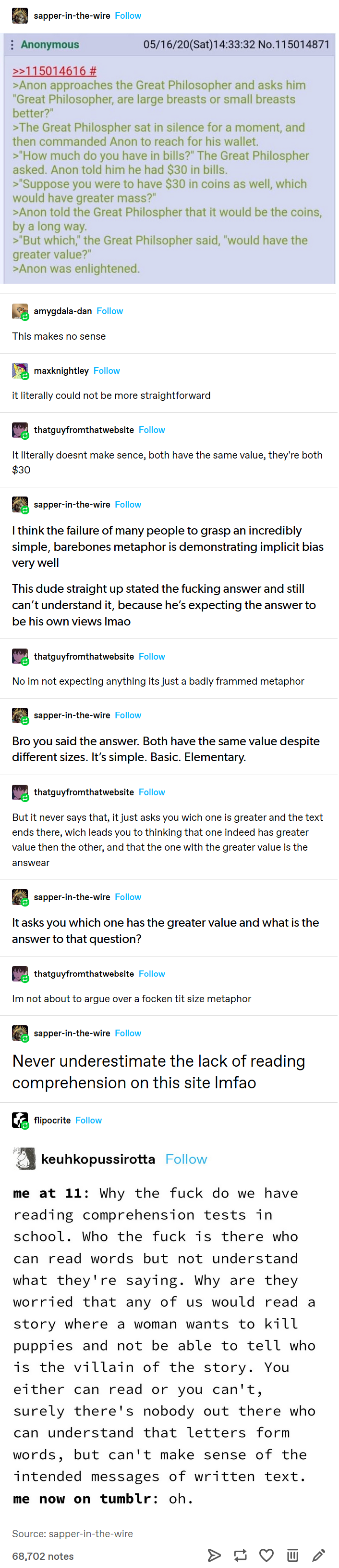 Reading comprehension is a plot by English teachers to prevent their students from publicly ...