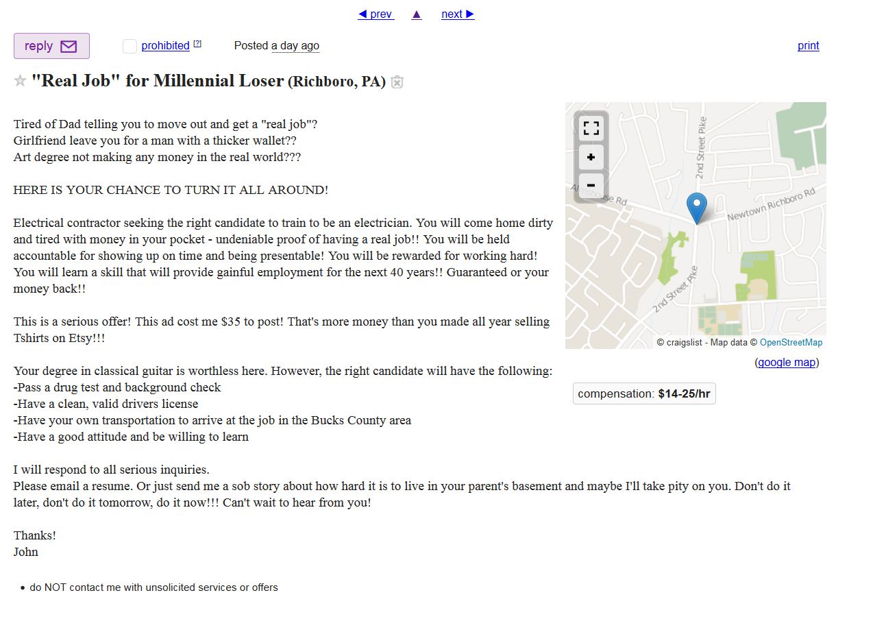 "Real Job" for Millennial Loser | Scrolller