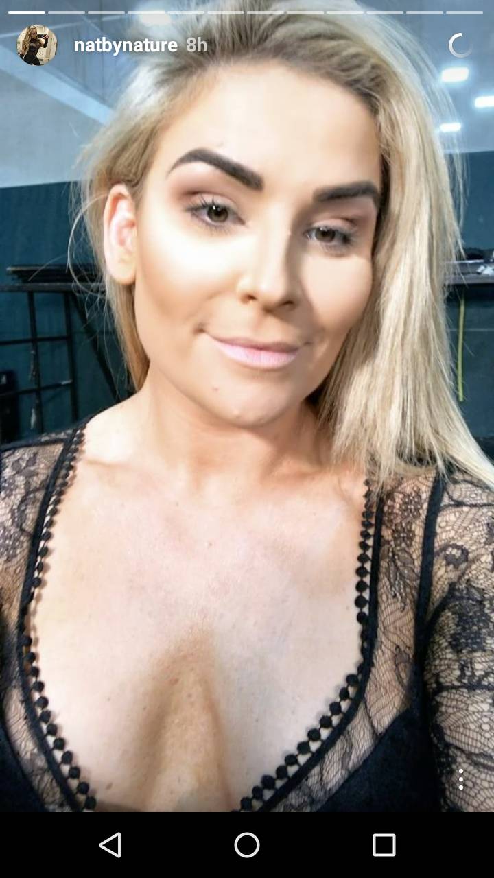 Really wish Nattie would take proper photos of herself in this low-cut, revealing dress | Scrolller