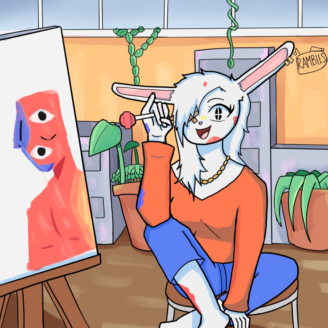 Rebecca the Bunny (she's trying her best to become a future picasso) | Scrolller