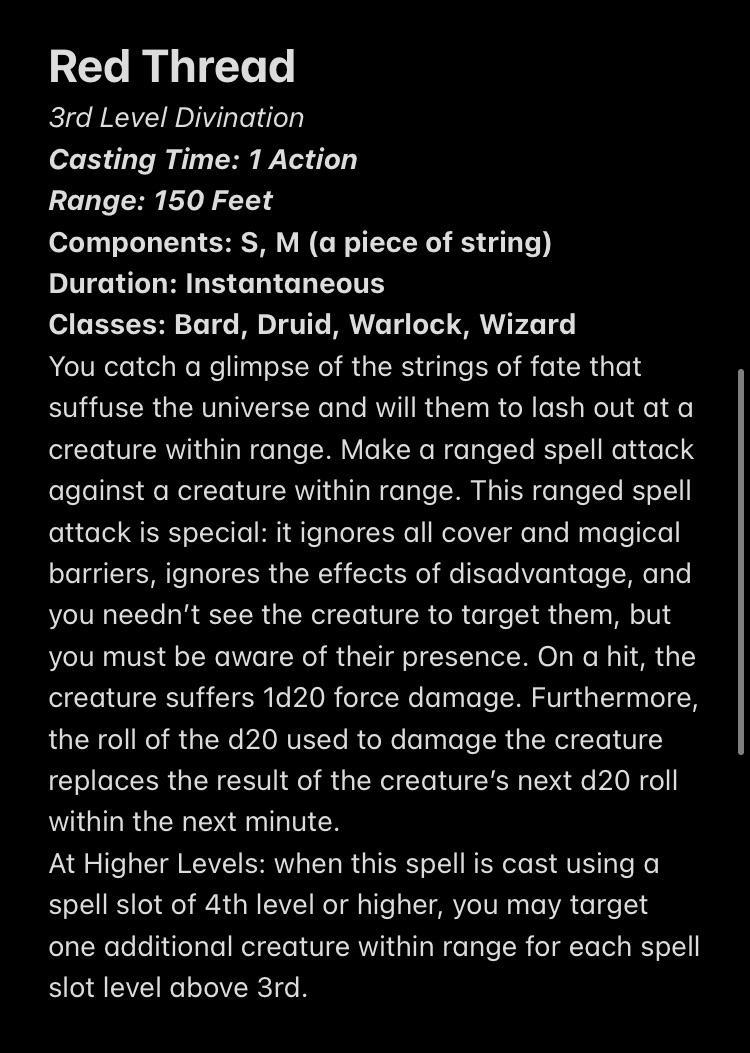 Red Thread: an unorthodox offensive divination spell. Comments welcome! | Scrolller