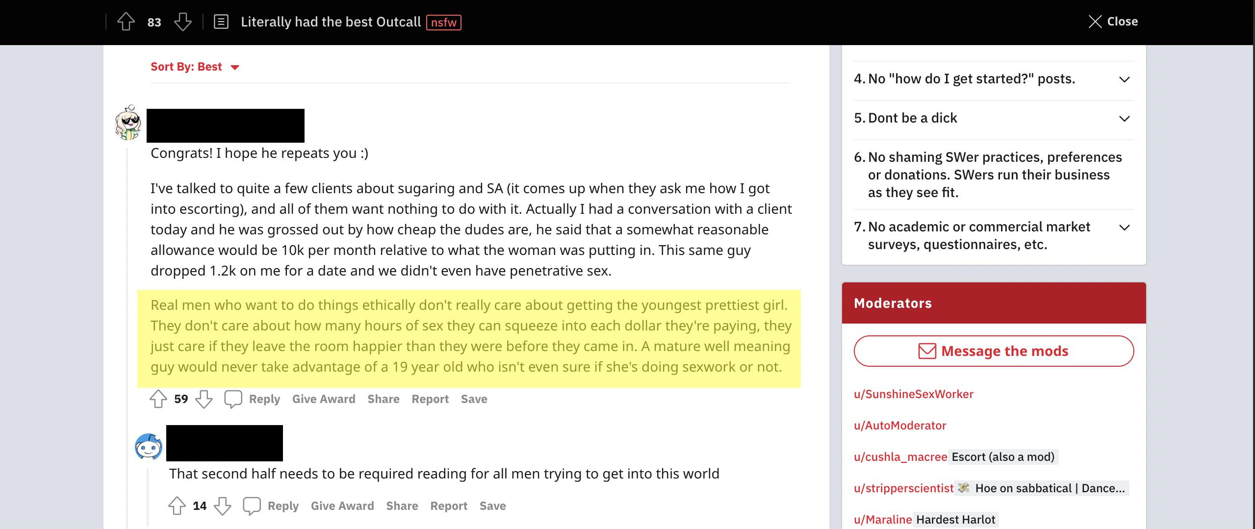 Reddit Sex Workers On Ethical Consumption Of Prostitution Scrolller